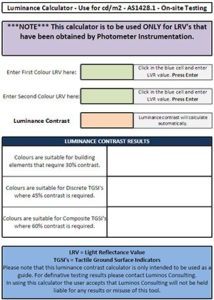 Free Luminance Contrast Calculator Check LRV Values